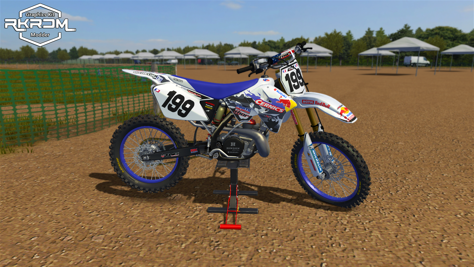 2005 Suzuki RM250 Cernics White (Pastrana #199) – MXB-Mods.com