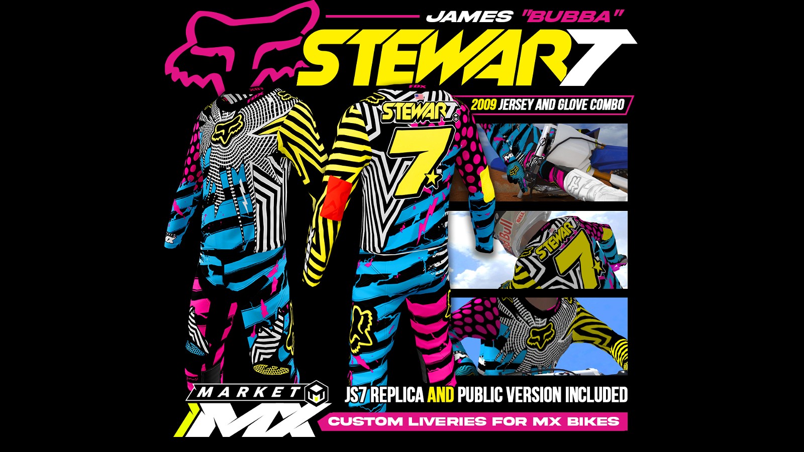 James Stewart 2009 Fox “Explosion” Replica Gear (inc. Gloves) – MXB ...