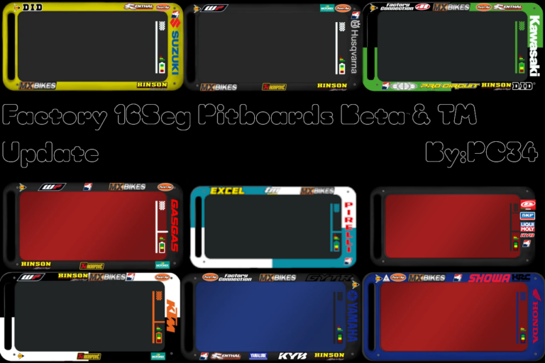 Factory 16 Segment Pitboard Pack Updated! – MXB-Mods.com