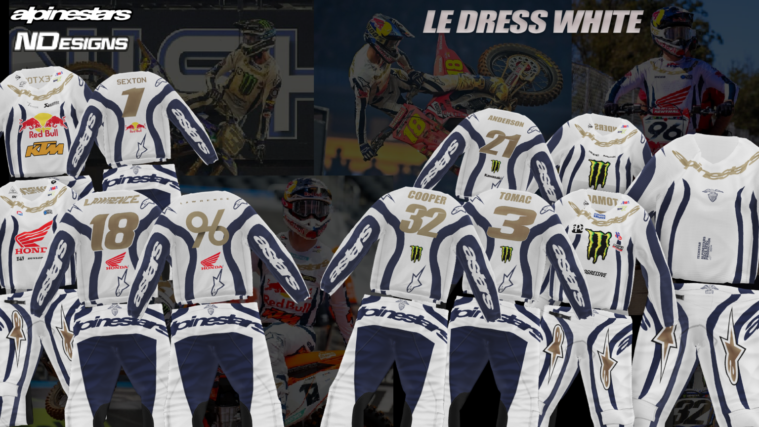 ALPINESTARS LE DRESS WHITE SET [ PSD AVAILABLE ] – MXB-Mods.com