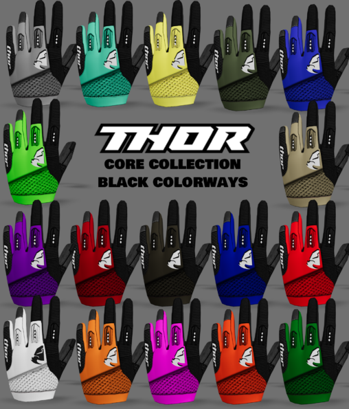 THOR BLACK COLORWAY GLOVE PACK – MXB-Mods.com