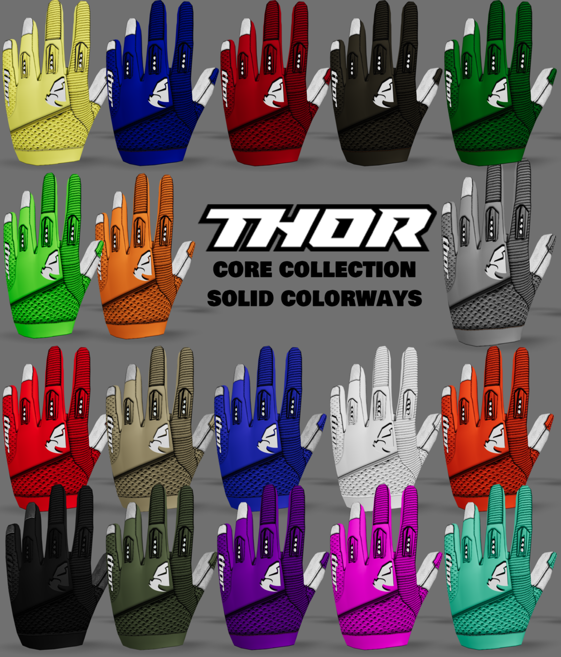 THOR GLOVES SOLID COLOR PACK – MXB-Mods.com