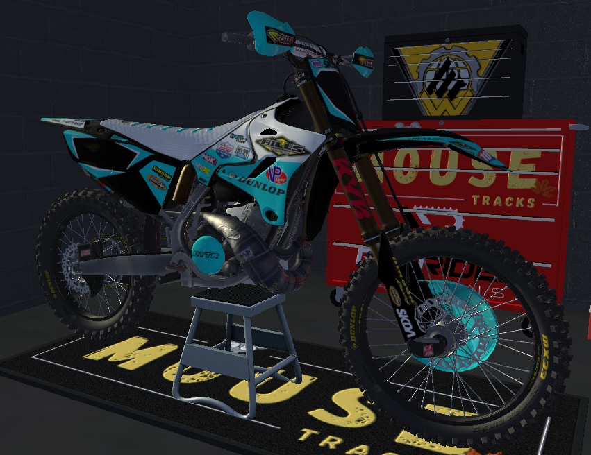 Teal E10 Factory YZ 250 with bills pipe (2 variations) – MXB-Mods.com