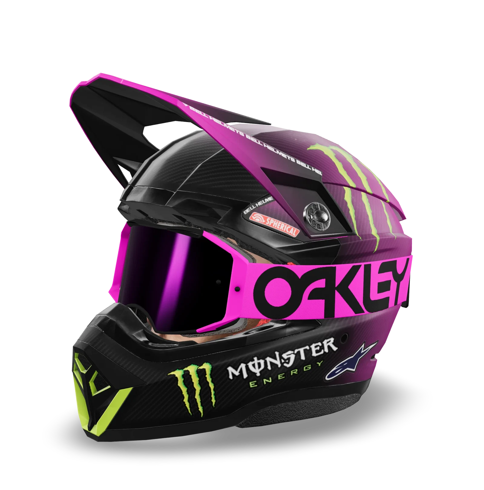 B Helmet Pink Fade Monster Energy – MXB-Mods.com