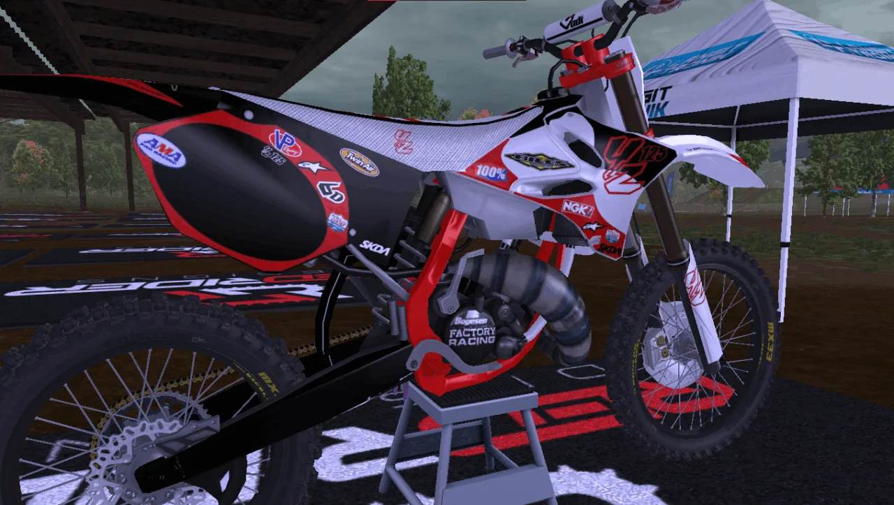 Red White & Black Yz 125 (For DASHPACK OEM Yz 125 Model Swap) 2x PSD ...