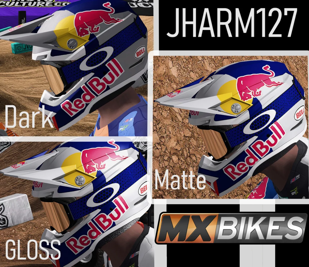 Redbull B Helmet (Matte, Gloss, Dark) – MXB-Mods.com